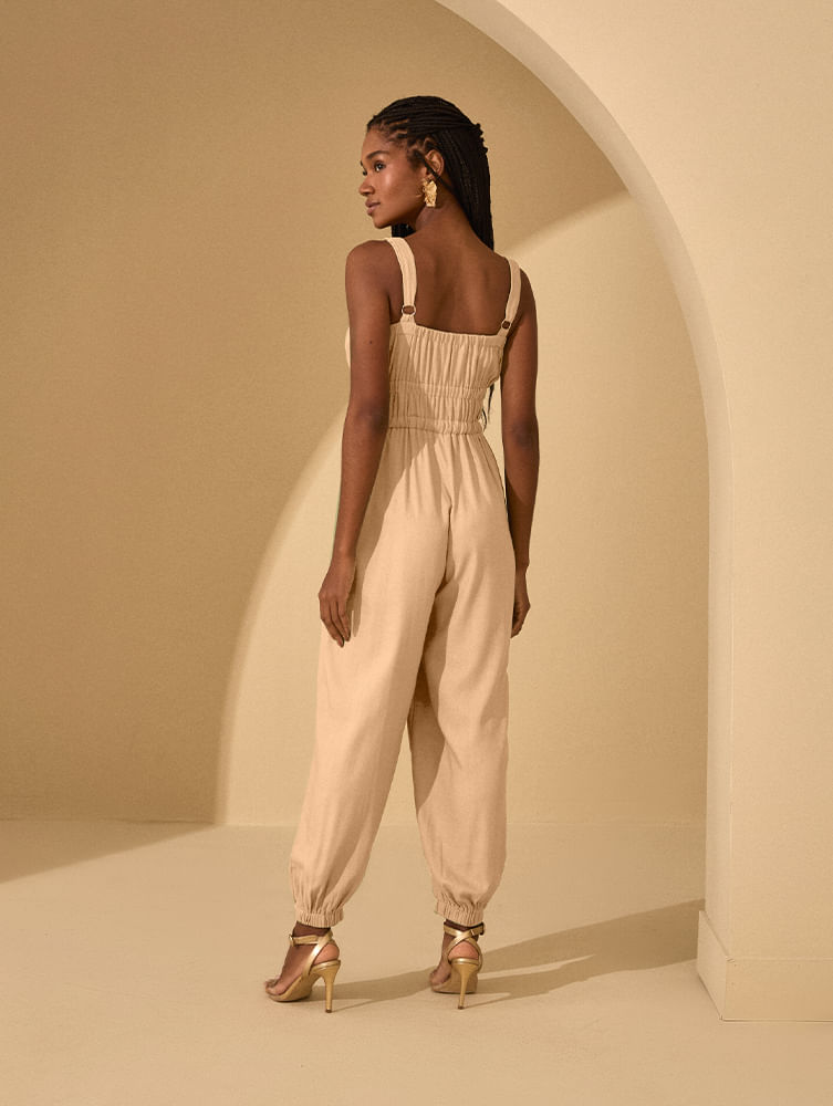 Macacão Linho Basic - Natural